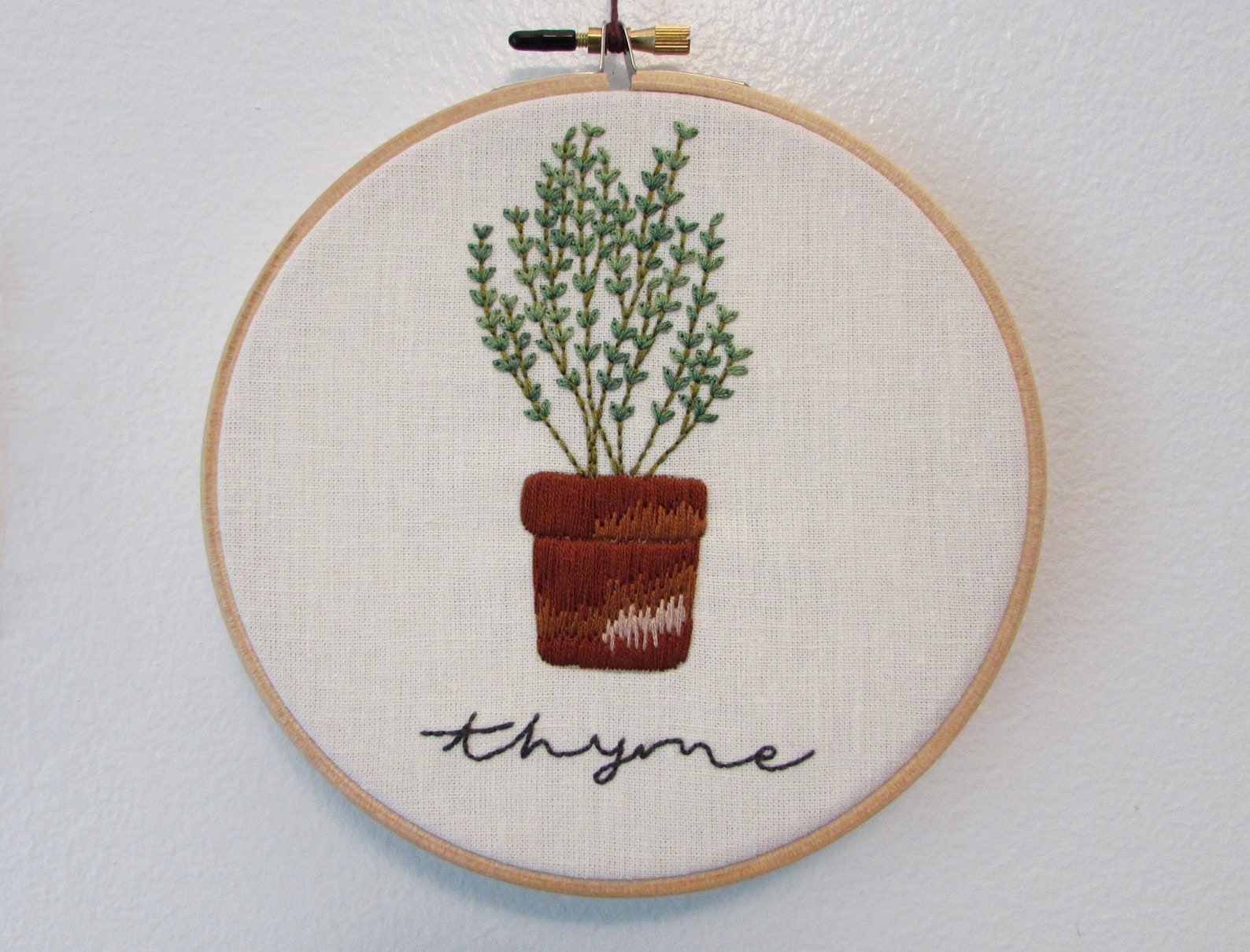 Garden Thyme Hand Embroidery Pattern Kitchen Herbs PDF - Etsy