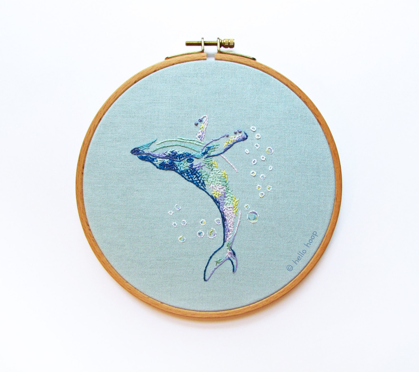 Humpback Whale Embroidery Pattern Rainbow Whale PDF - Etsy