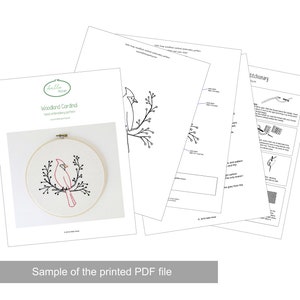 Cardinal Hand Embroidery Pattern PDF Instant Download - Etsy