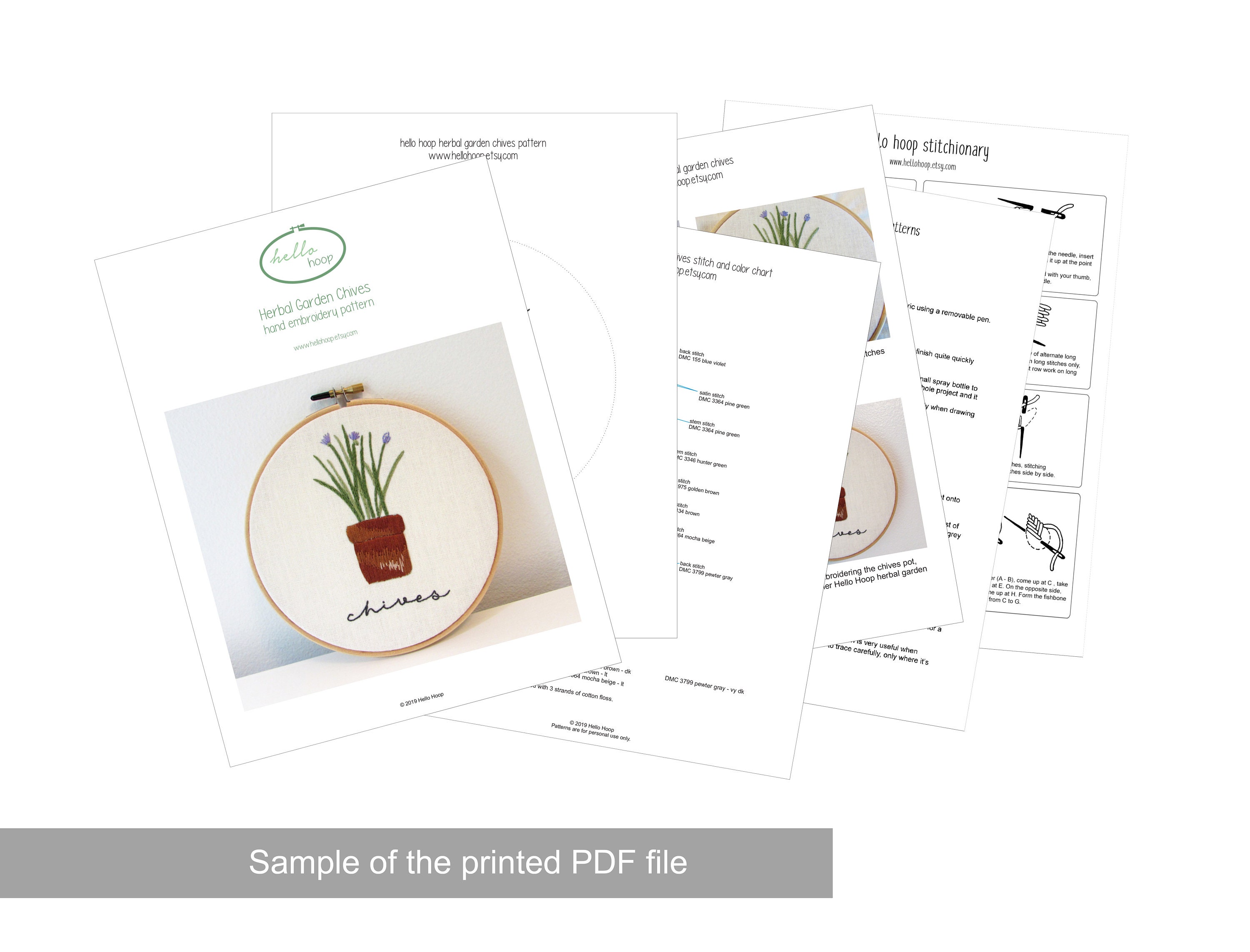 Garden Sage Hand Embroidery Pattern Kitchen Herbs PDF | Etsy