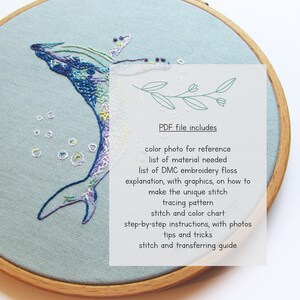 Humpback Whale Embroidery Pattern - Rainbow Whale - PDF - Instant ...