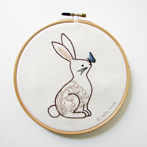 Machine Embroidery Design Bunny PES Instant Download 4x4 Hand - Etsy