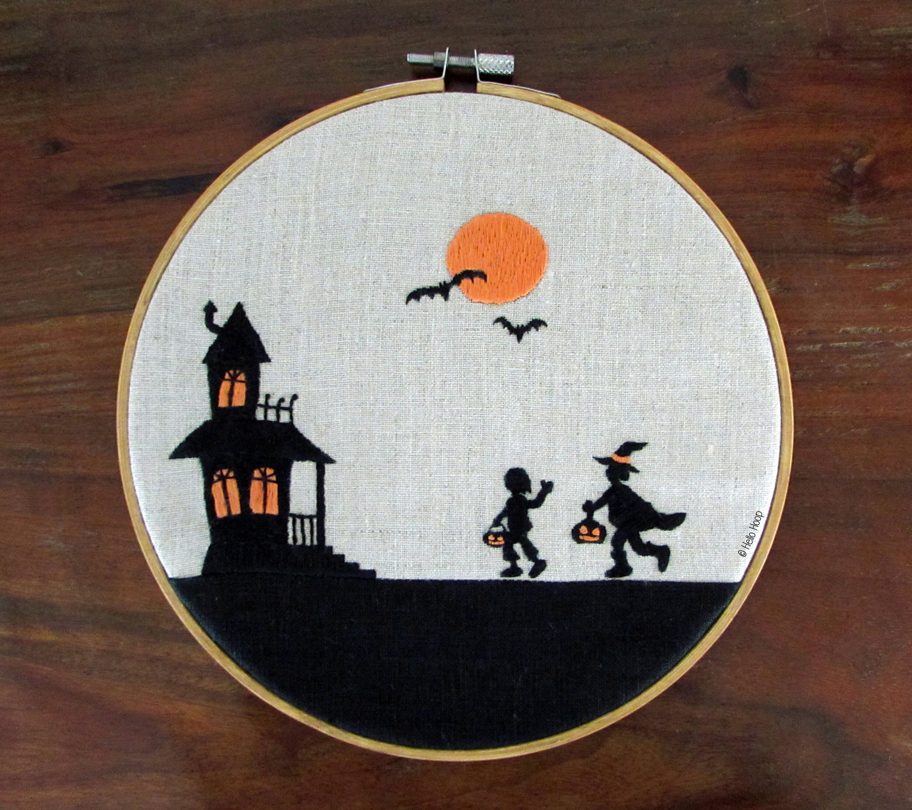 Halloween Hand Embroidery Pattern Trick or Treat Autumn - Etsy