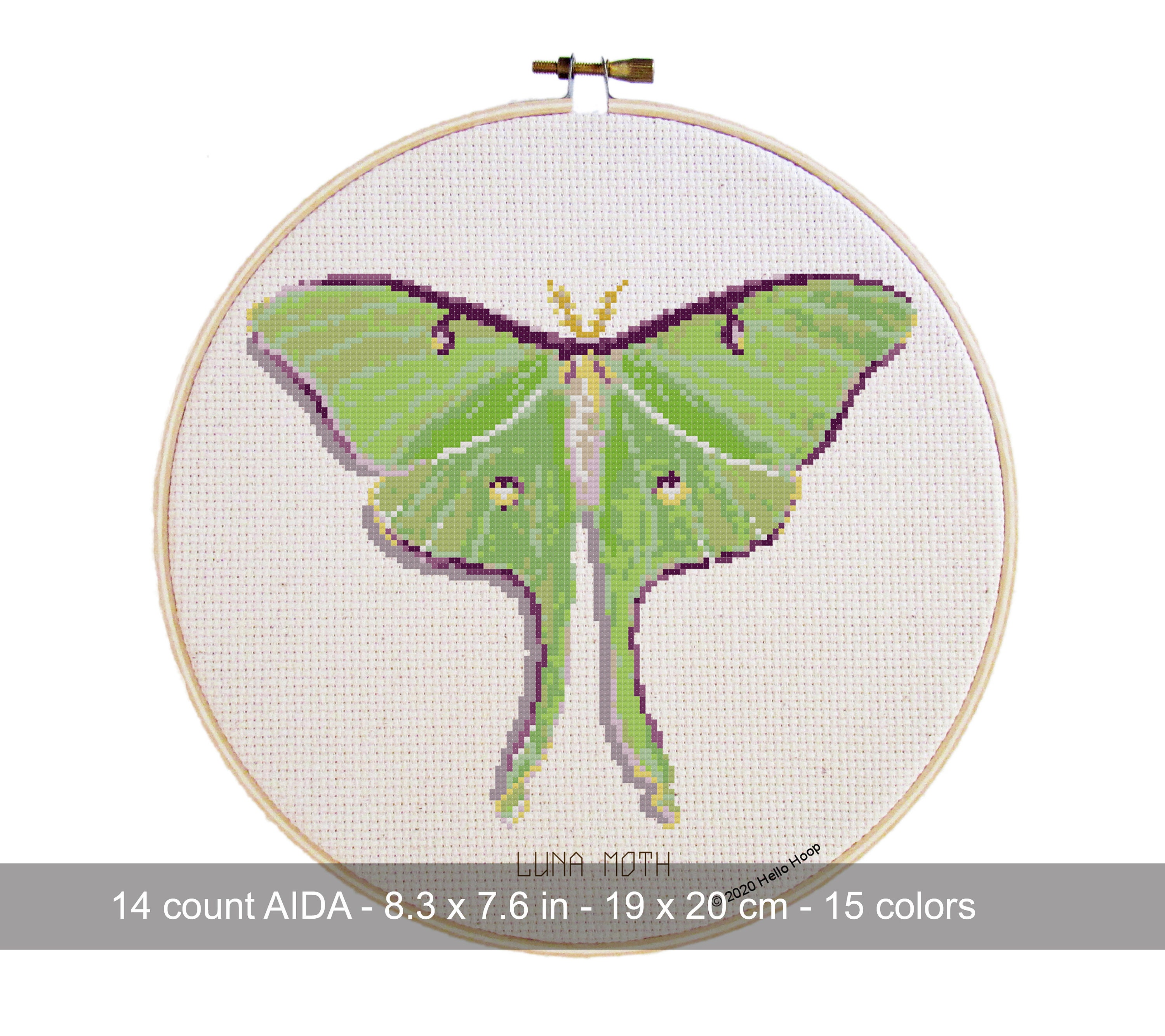 Moth Cross Stitch Pattern Luna Moth PDF Instant Download - Etsy