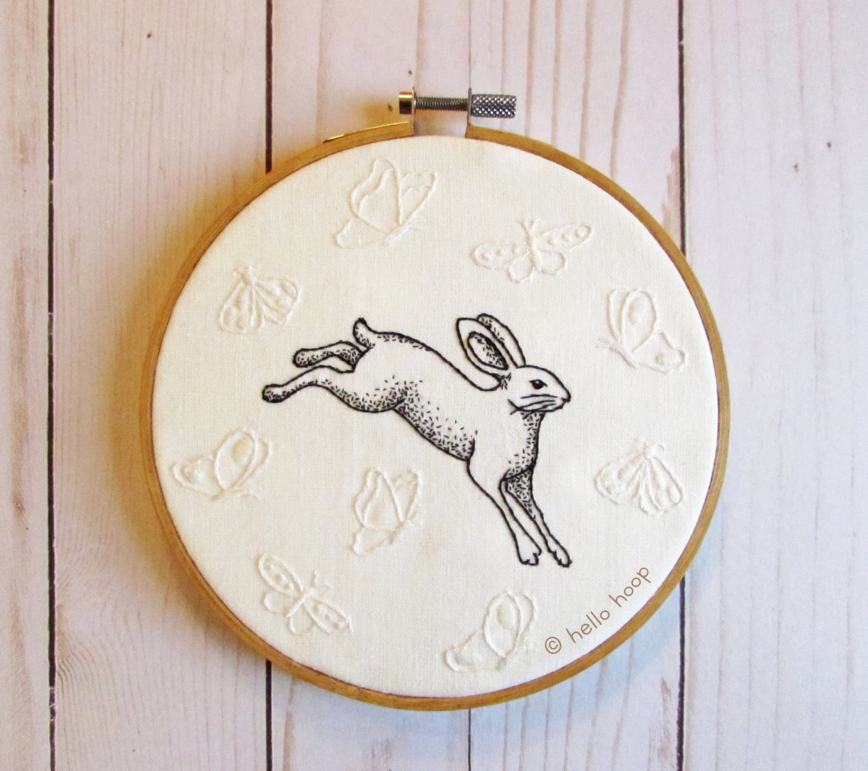 Wild Hare Hand Embroidery Pattern Easter Embroidery Rabbit | Etsy