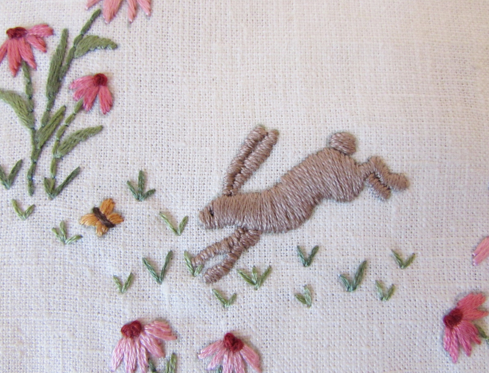 Spring Bunnies Hand Embroidery Pattern Bunny Rabbits | Etsy