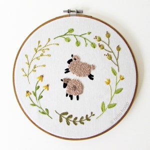 Counting Sheep Hand Embroidery Pattern - Farm Animals - PDF - Instant ...
