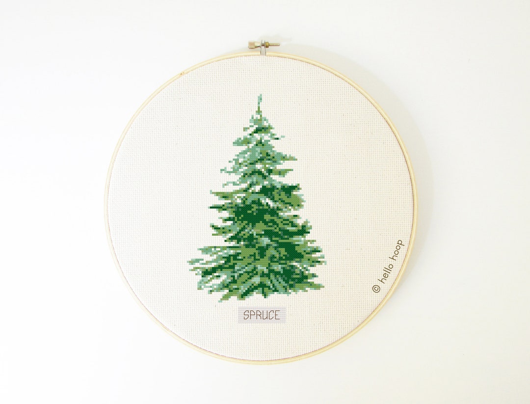 Pine Tree Cross Stitch Pattern, Christmas Tree, Spruce Tree, Botanical ...