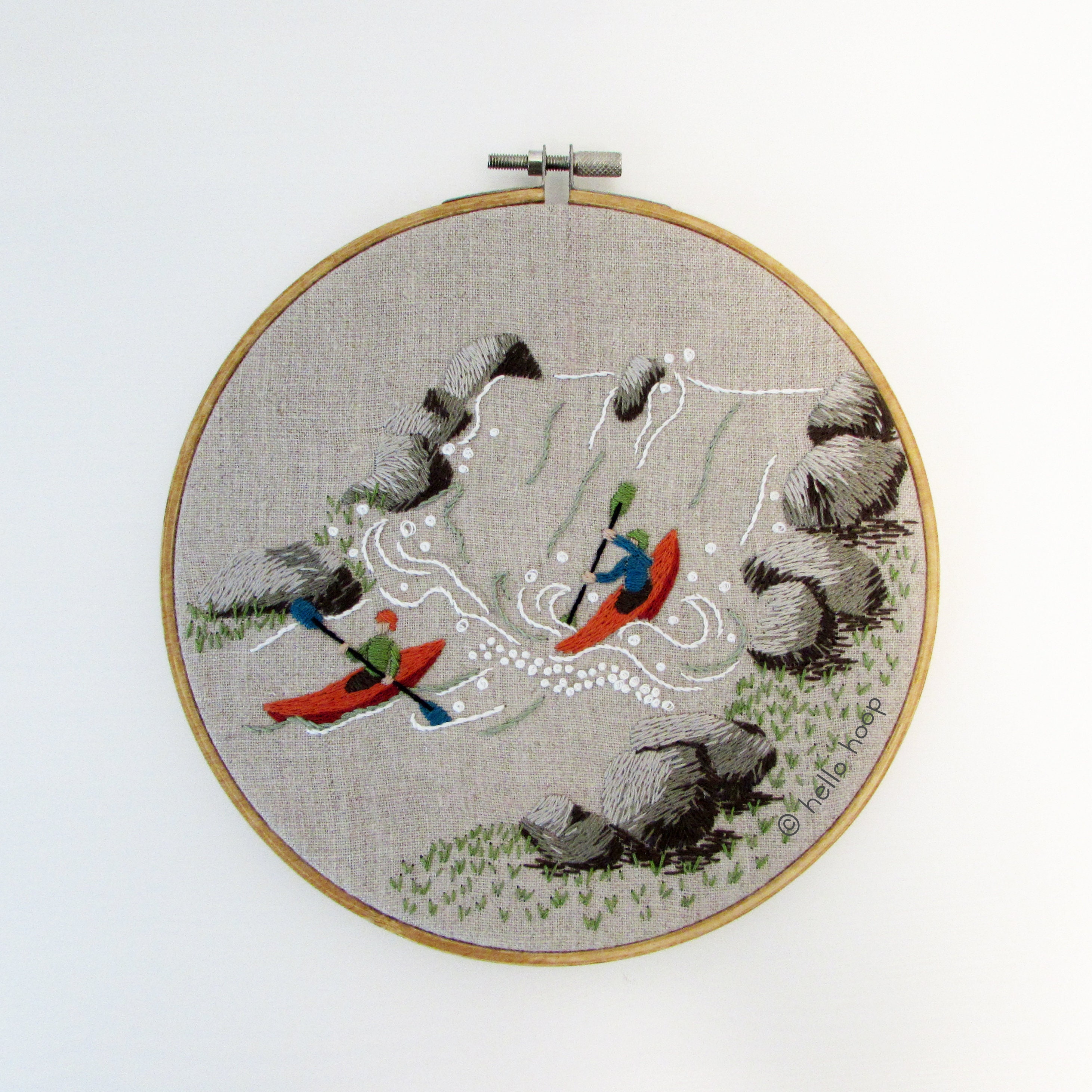 Kayaking Hand Embroidery Pattern PDF Instant Download - Etsy