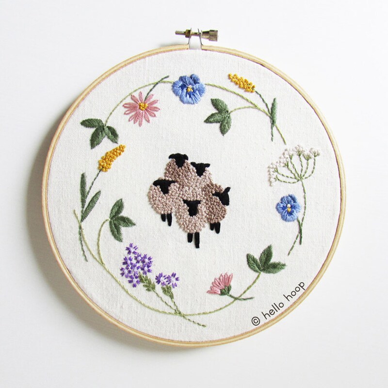 Sheep Embroidery - Etsy