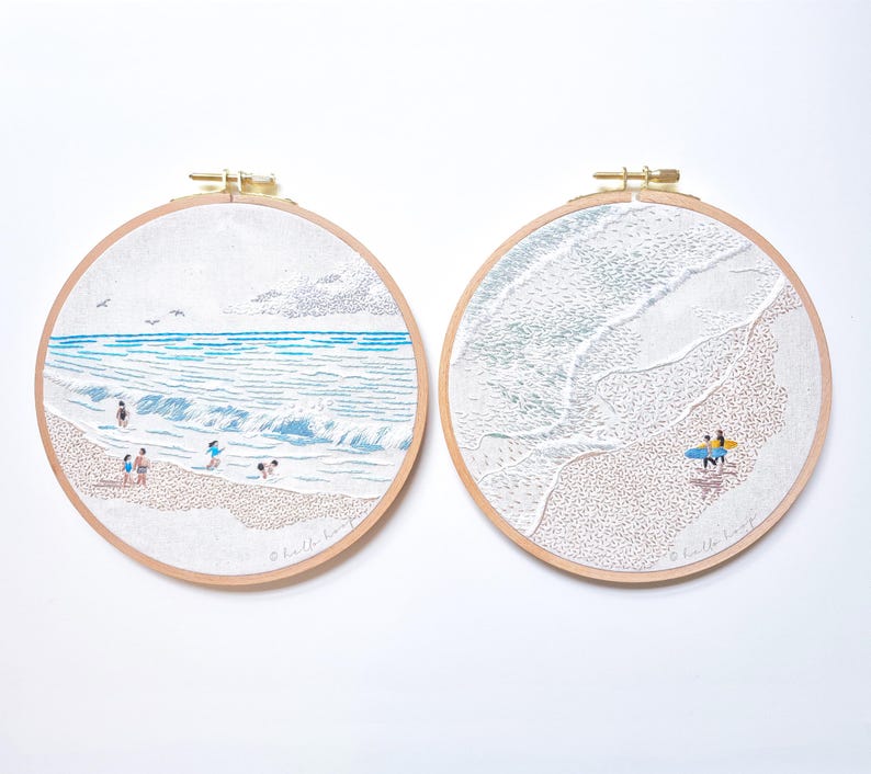 The Beach Hand Embroidery Pattern - PDF - Instant Download - Etsy