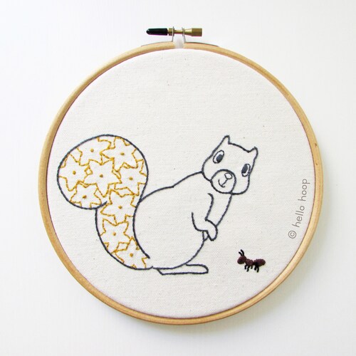 Squirrel and Ant Hand Embroidery Pattern Woodland Decor - Etsy