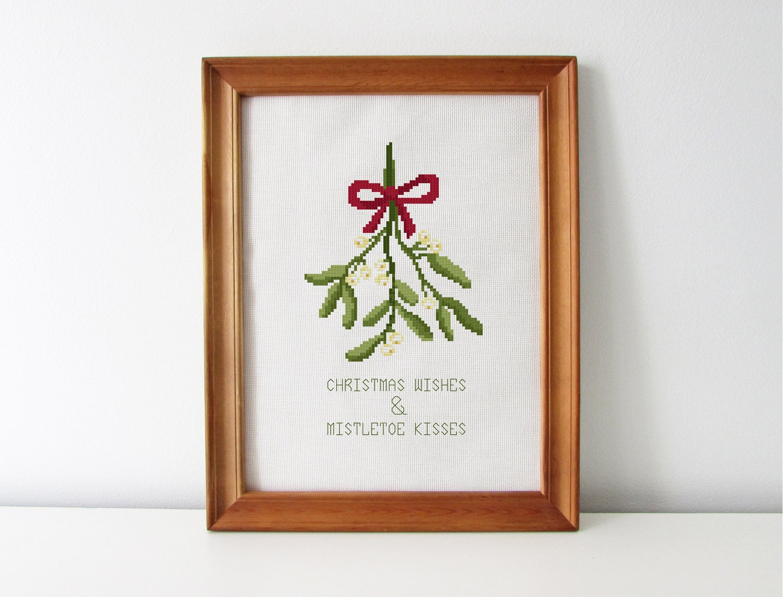 Christmas Cross Stitch Pattern Mistletoe Holidays Decor | Etsy