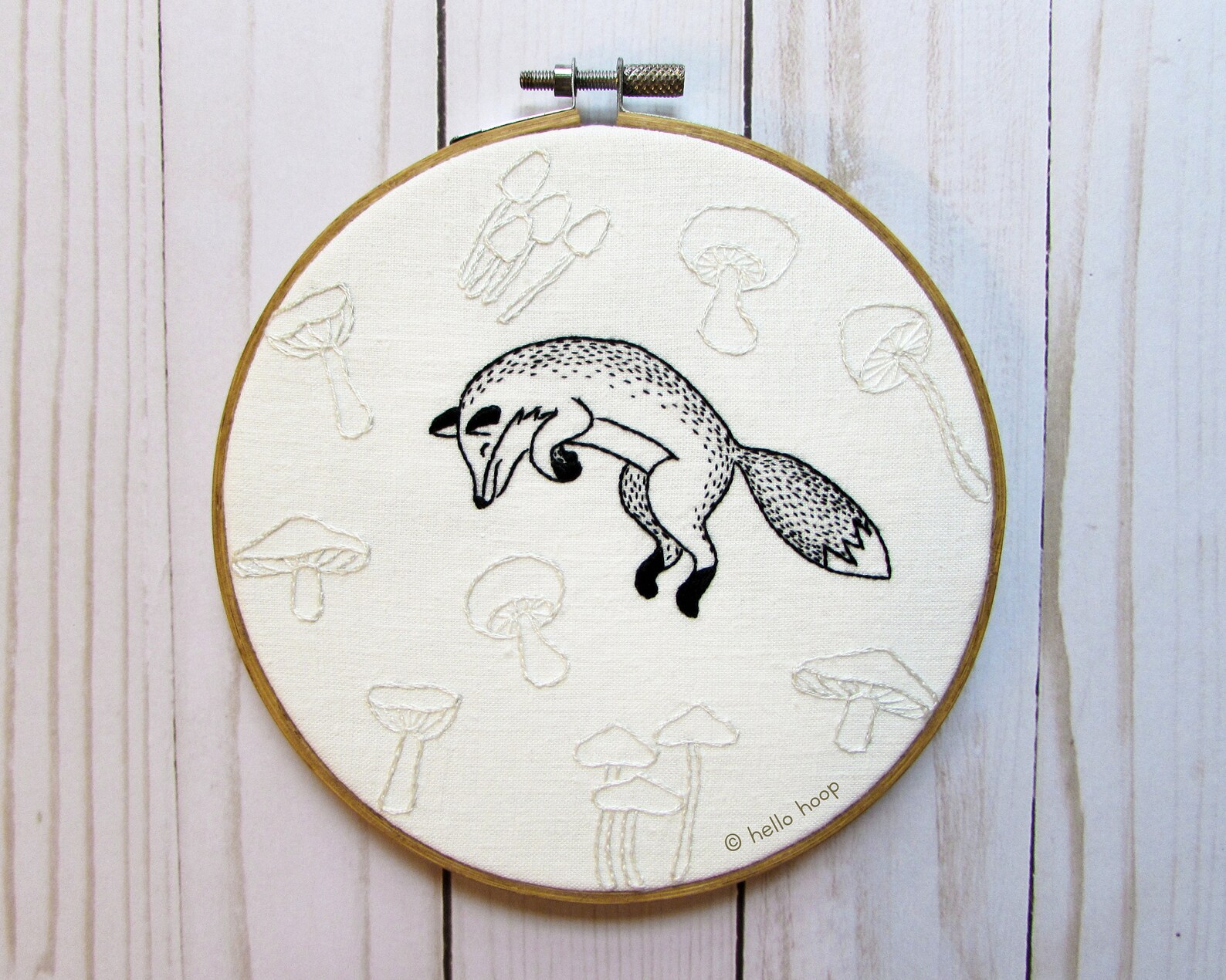 Happy Fox hand embroidery pattern Jumping fox PDF | Etsy