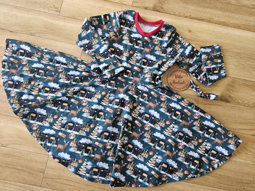 Christmas Polar Express Dress, Polar Express Twirly Dress, Reindeer ...