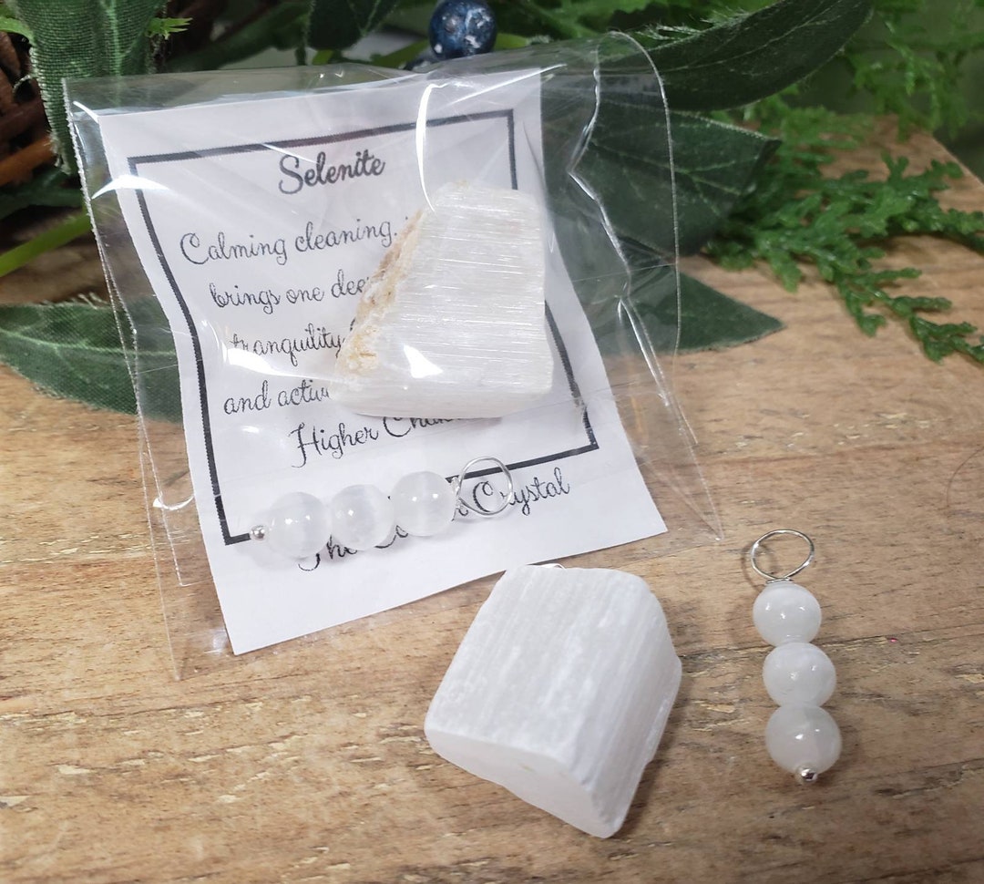 Satin Spar Selenite Silver Plated Charm /hand Made Selenite Pendant ...