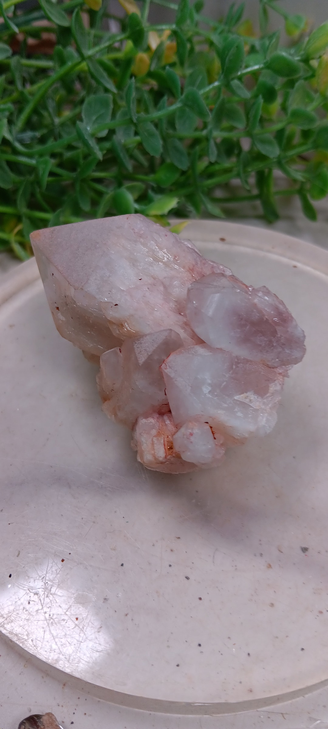 Pink Pineapple Quartz/ Candle Quartz Twin With Pink Hematite Madagascar ...