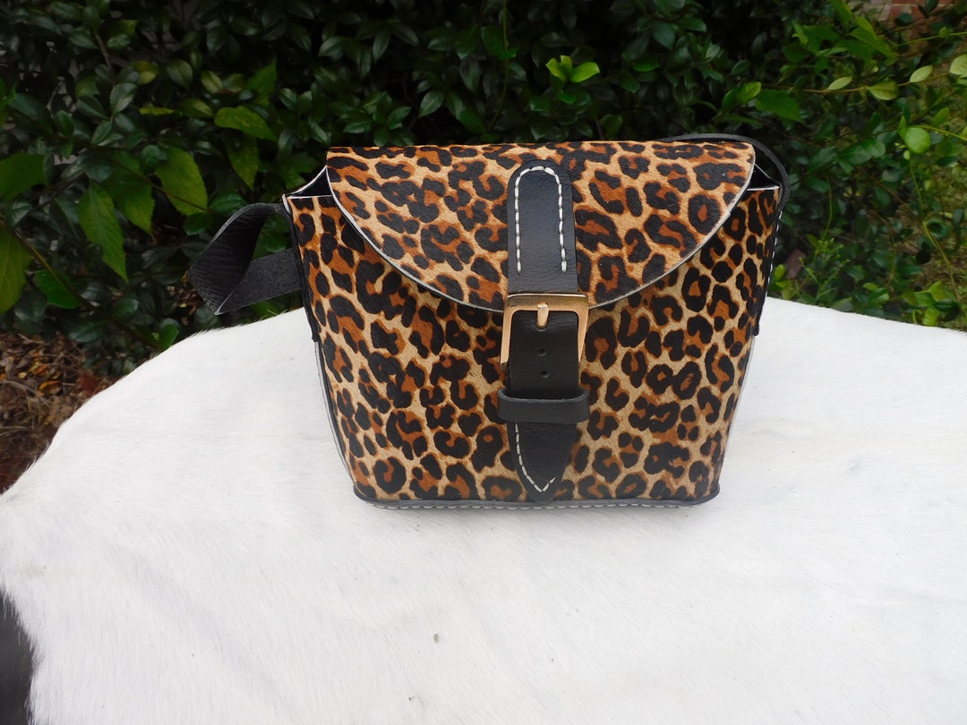 Leopard Imprinted Hair on Cowhide Bucket Bag - Etsy