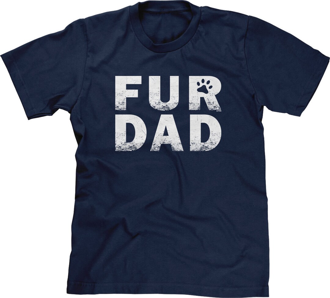 Fur Dad Mens Short Sleeve-doggy Kitty Dog Cat Happy Love Family Adopt ...