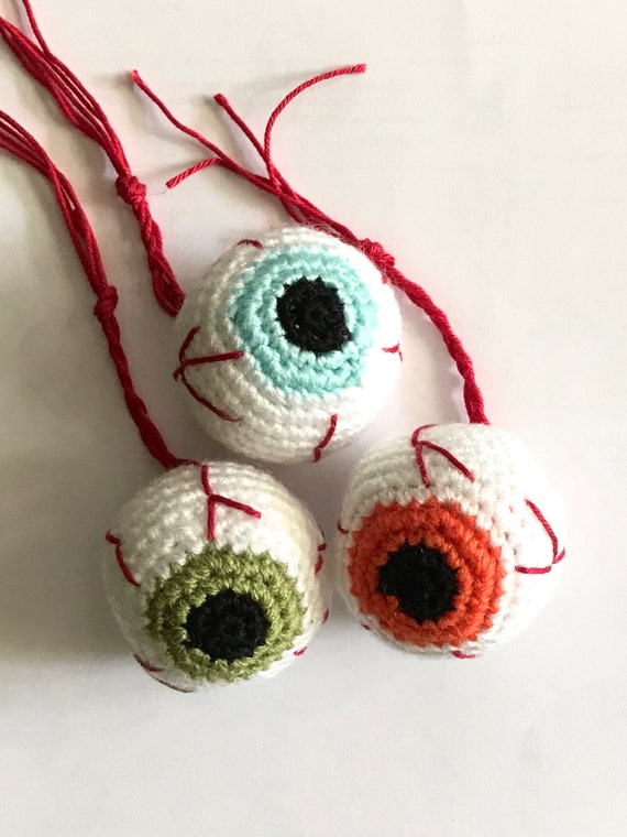 Eyeball Set Halloween Decoration Set of Three Crochet Home - Etsy UK