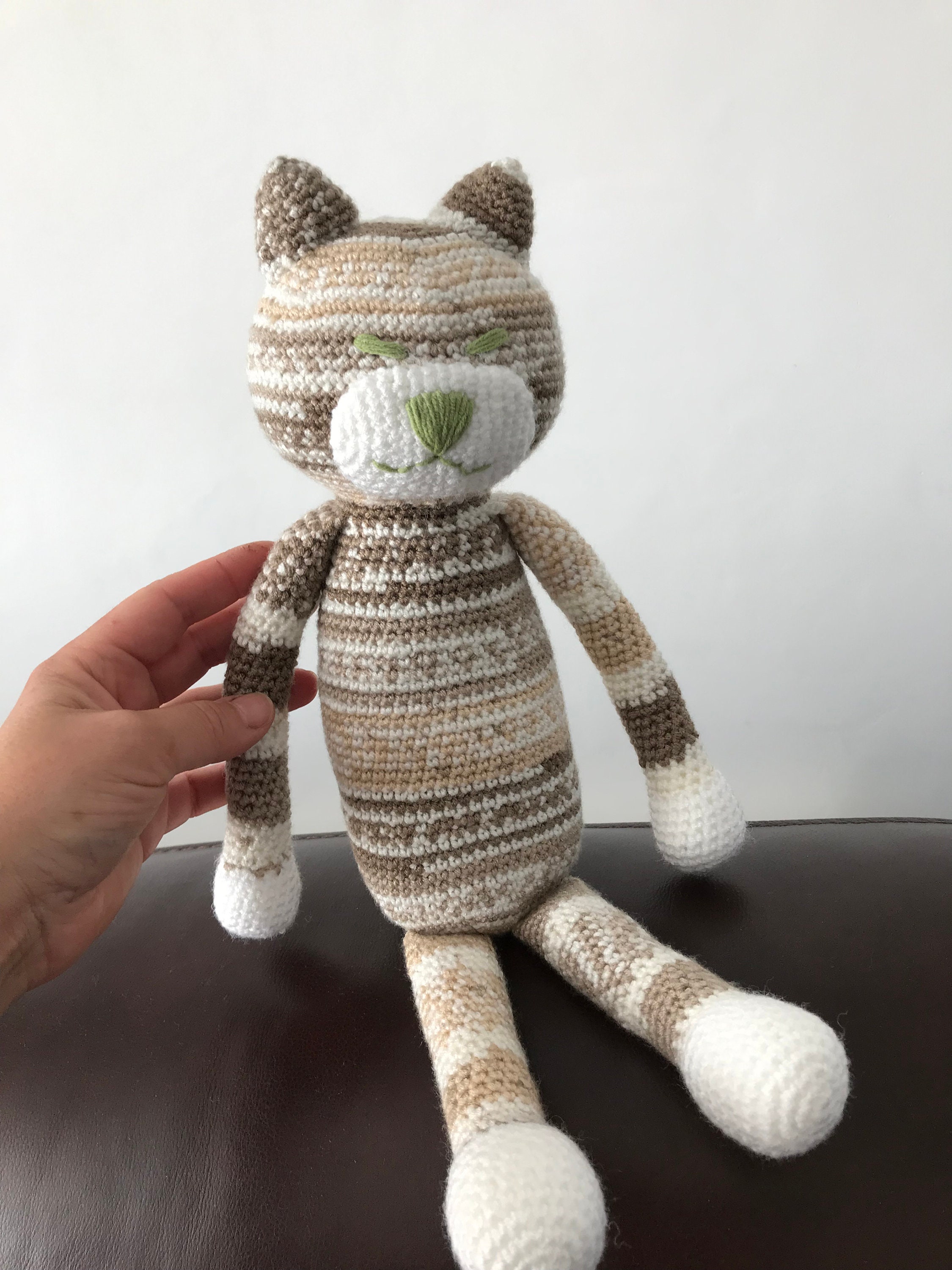 Amigurumi Crochet Cat Stuffed Animal Cuddly Toy Cat Sleeping Buddy for ...