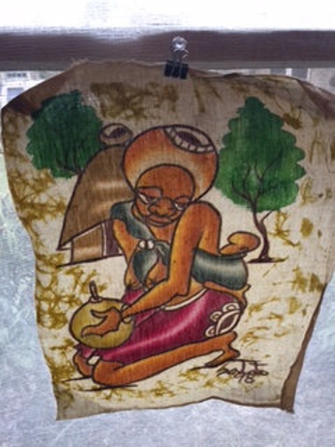 Mozambique Signed African Batik Panel - Lady - Etsy