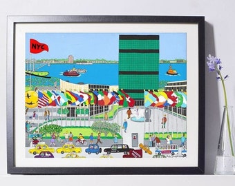 New York Art Wall Street Art Painting New York Gift NYC Art Print Pat ...