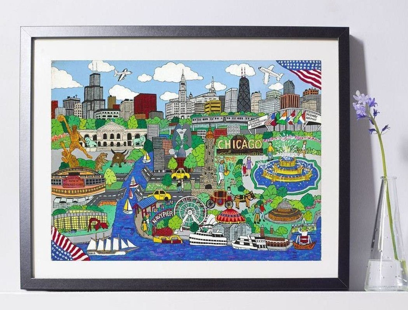 Chicago Waterfront Art Print - Pat Singer's New York - Etsy