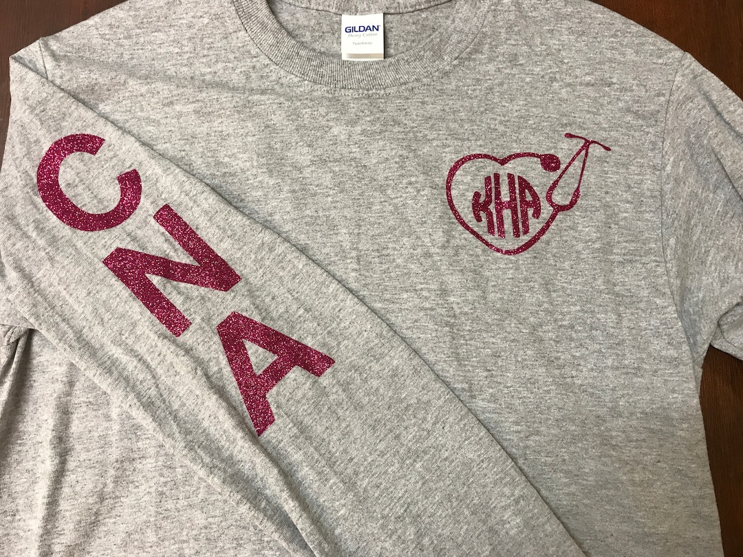 Monogrammed Nurse Shirt, Monogrammed Stethoscope Shirt, Glitter Nurse ...