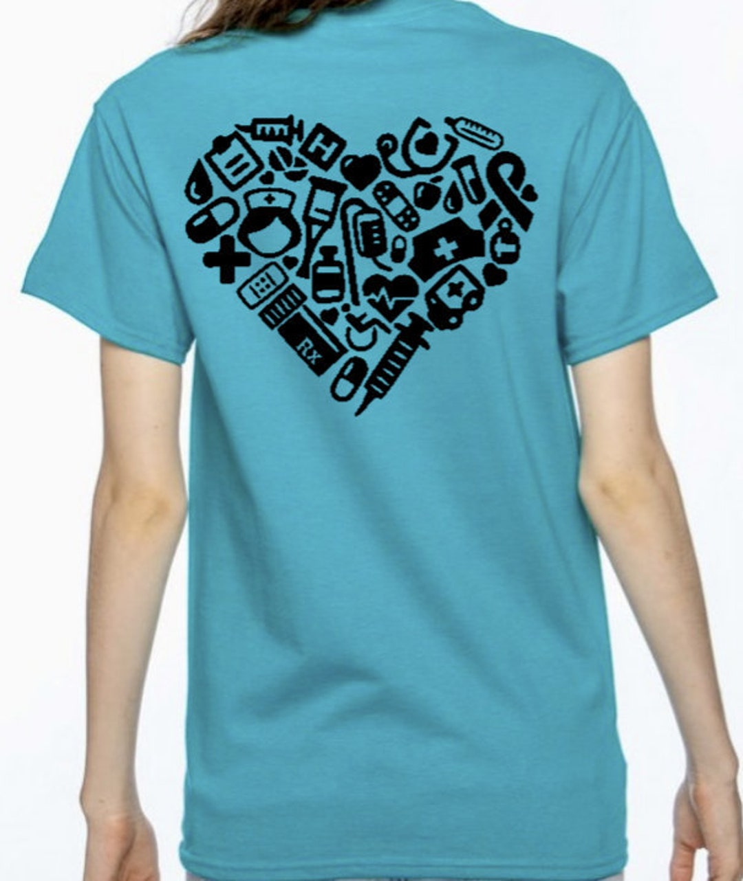 Nurse Heart Shirt BSN RN Registered Nurse Heart Monogrammed Customized ...