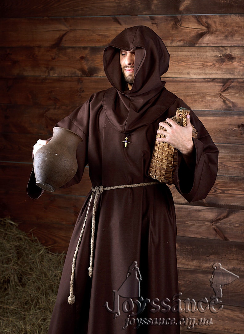 Monk robe with hood Hermit cassock Made to order | Etsy