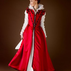 Red Renaissance Gown, 16th Century Italian Dress - Made to Order - Etsy