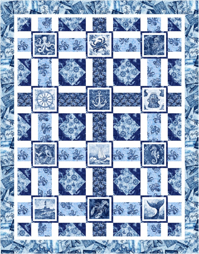Deep Blue Sea Quilt Pattern- Digital Download - Etsy