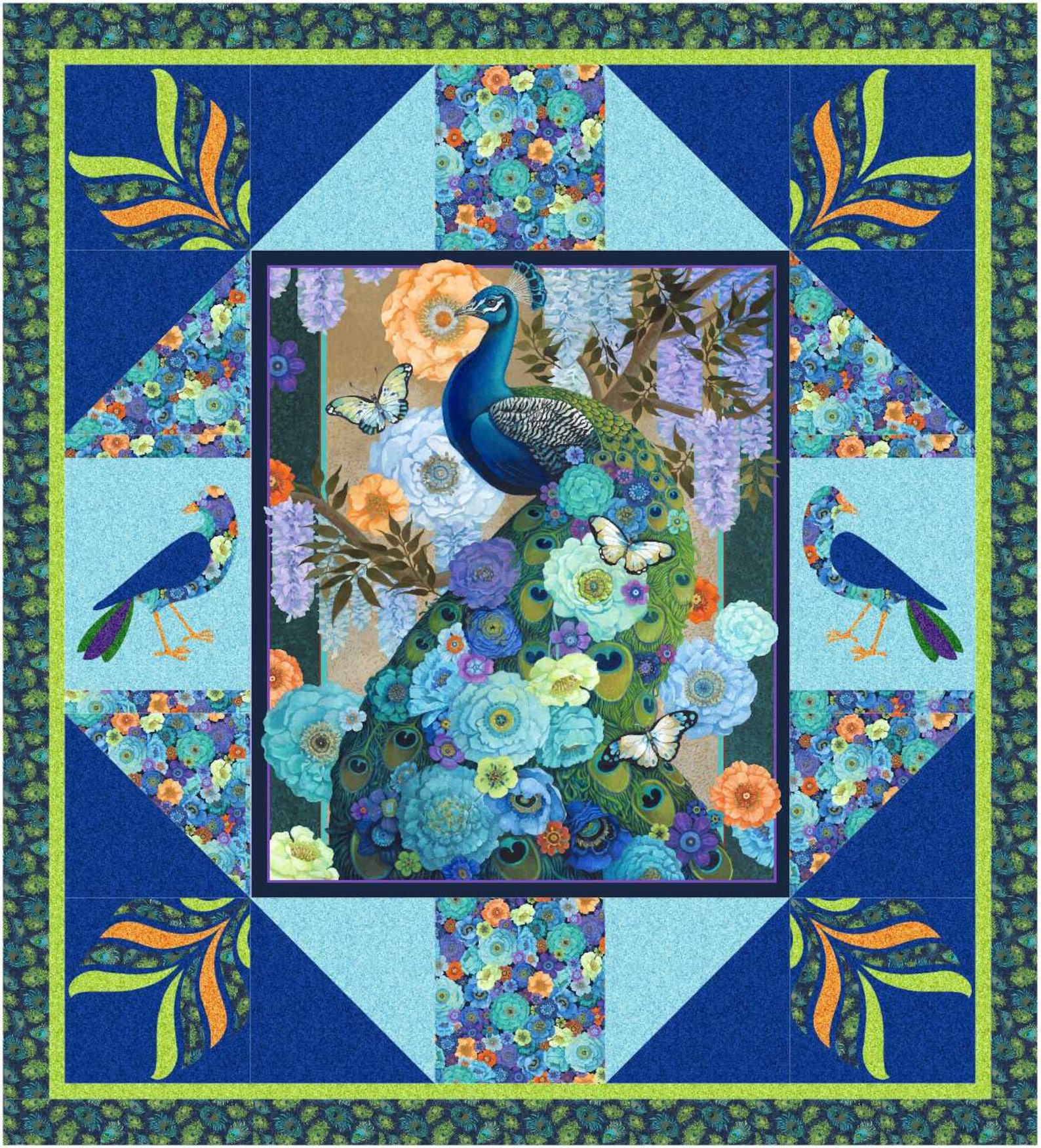 Proud Peacock Quilt Pattern- Digital Download - Etsy