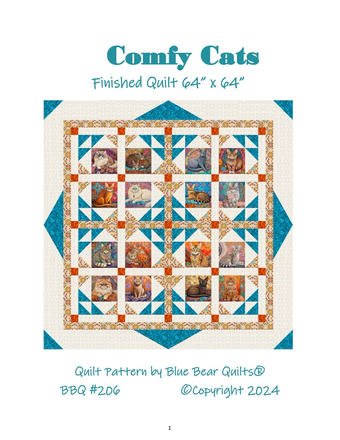 Comfy Cats Quilt Pattern- Digital Download - Etsy