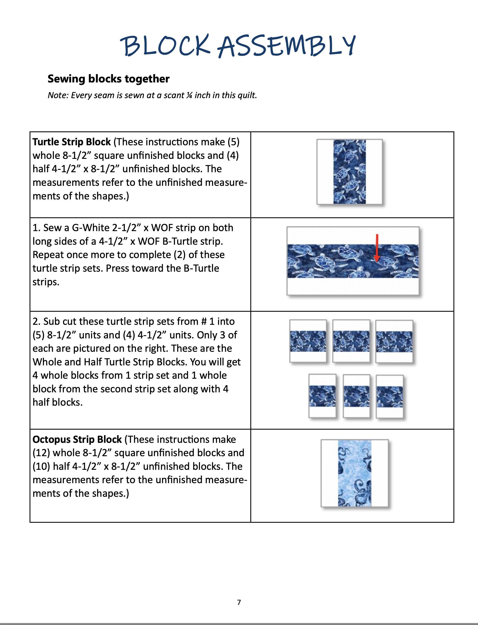 Deep Blue Sea Quilt Pattern- Digital Download - Etsy