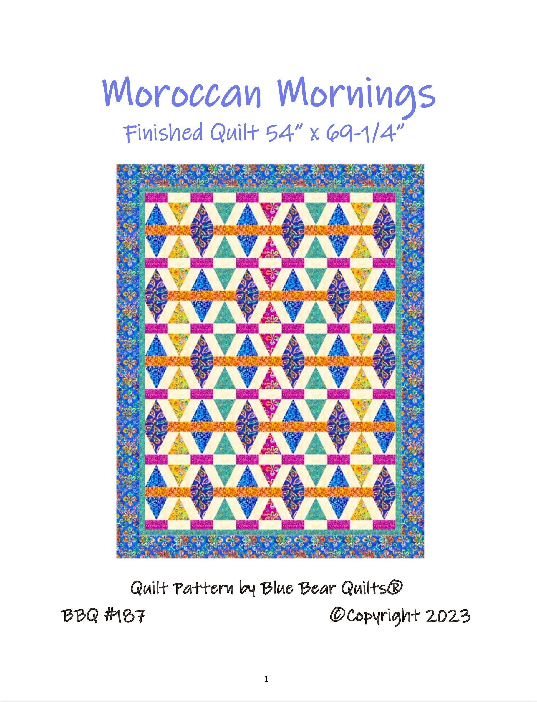 Moroccan Mornings Quilt Pattern- Digital Download - Etsy