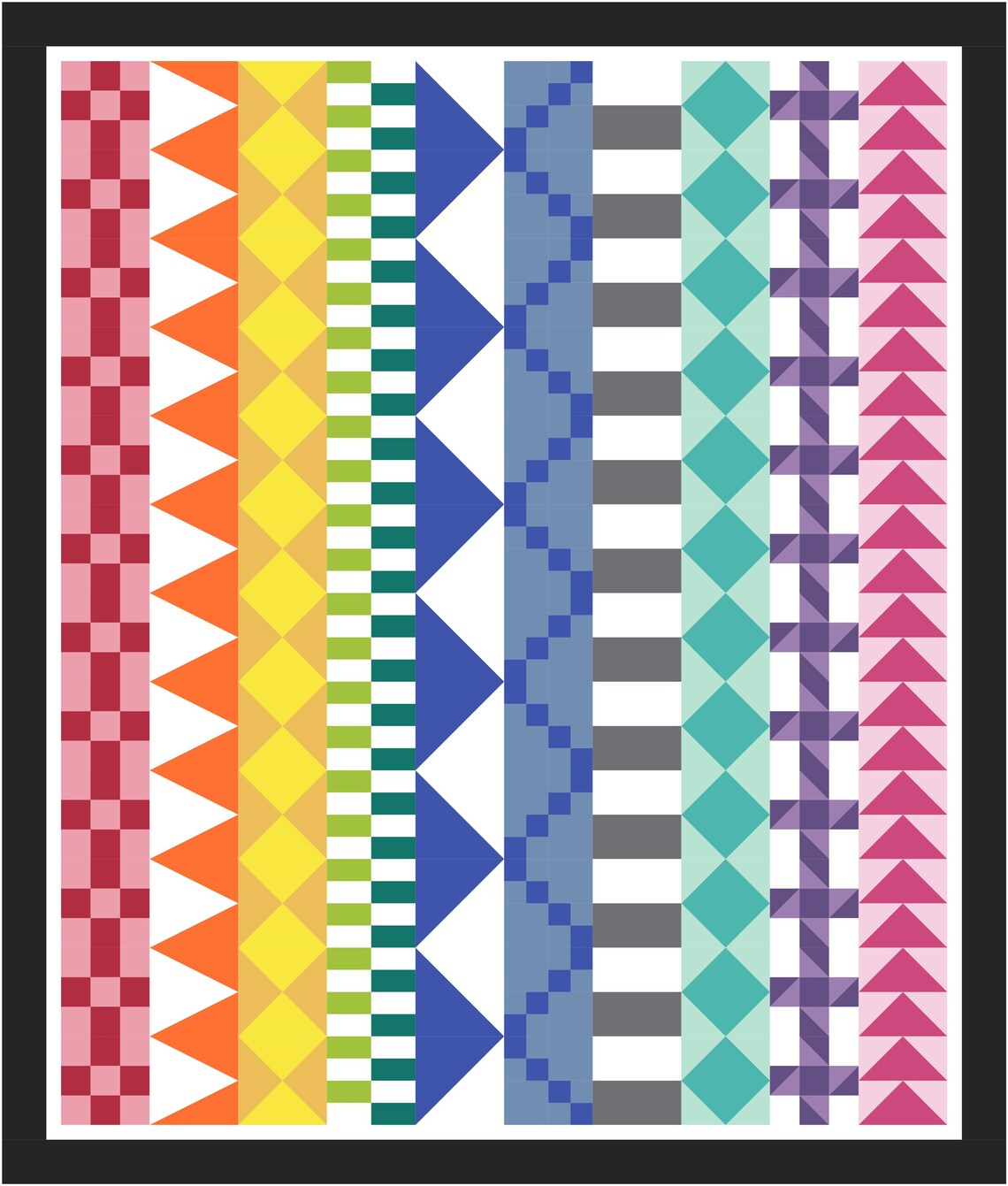 Colorful Columns Quilt Pattern- Digital Download - Etsy