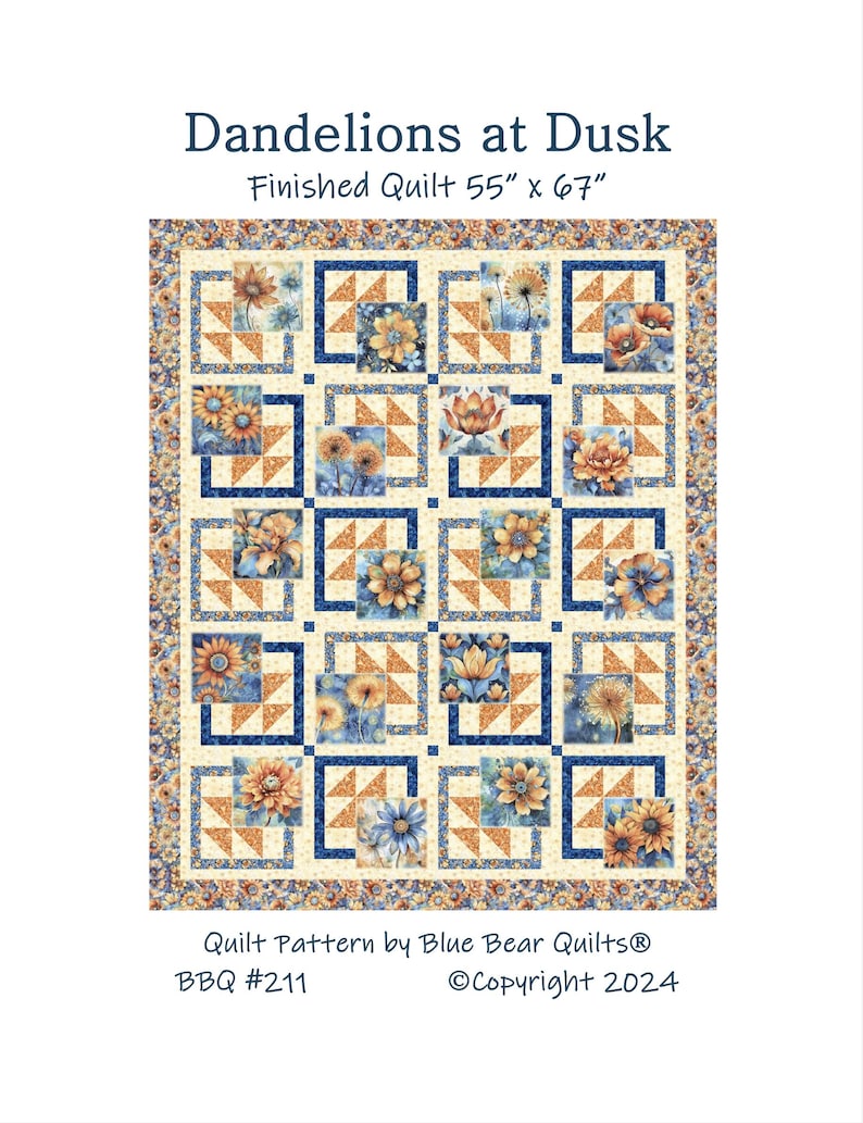 Dandelions at Dusk Quilt Pattern- Digital Download - Etsy