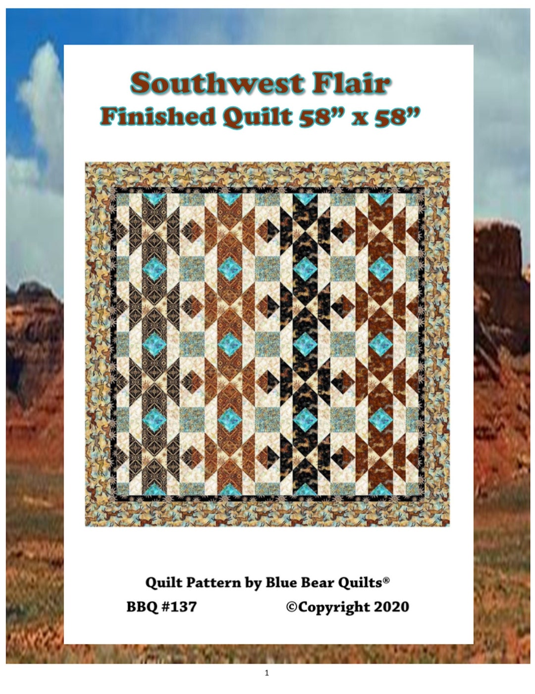 Southwest Flair Quilt Pattern- Digital Download - Etsy