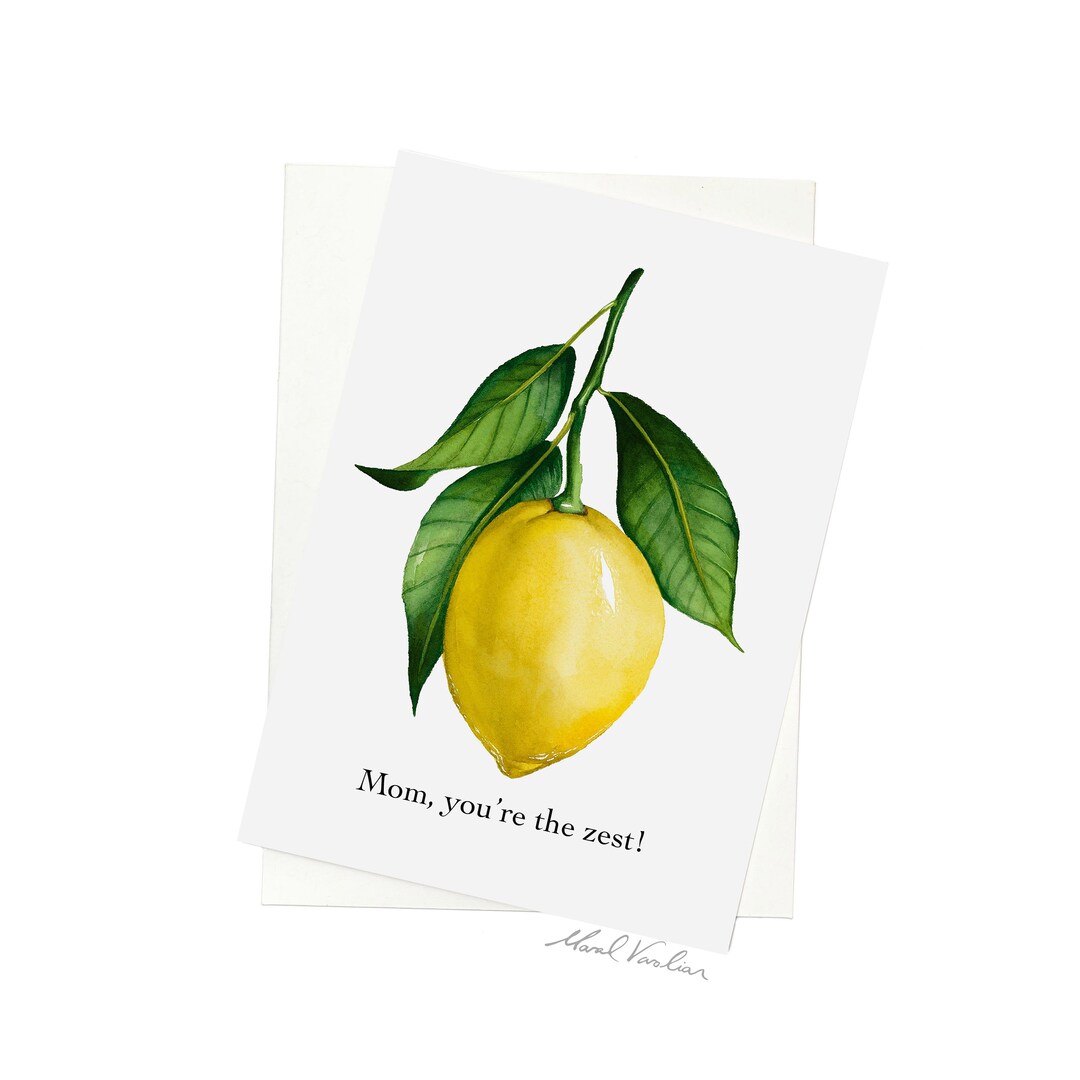 Lemon Greeting Card, Mother's Day Card Funny, Food Pun Cards, Lemon ...