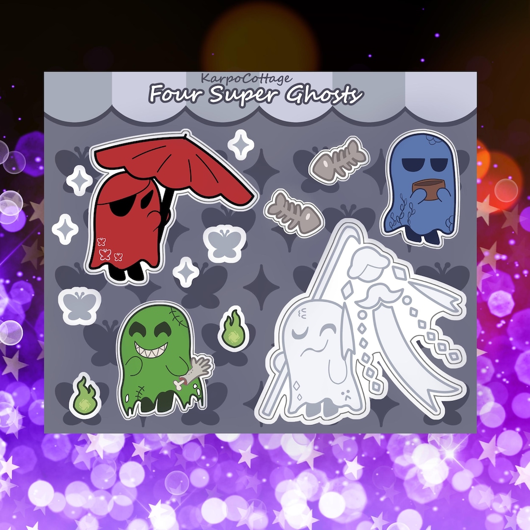 Spooky Ghost Sticker Four Calamity Scrapbook TGCF Ghost Bullet Journal ...