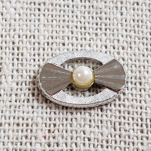 Silver Tone and Pearl Tie Tack by Swank - Etsy
