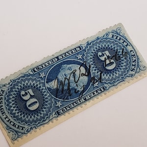 1862 First Issue 50 Cent Passage Ticket Revenue Stamp Scott r61b ...