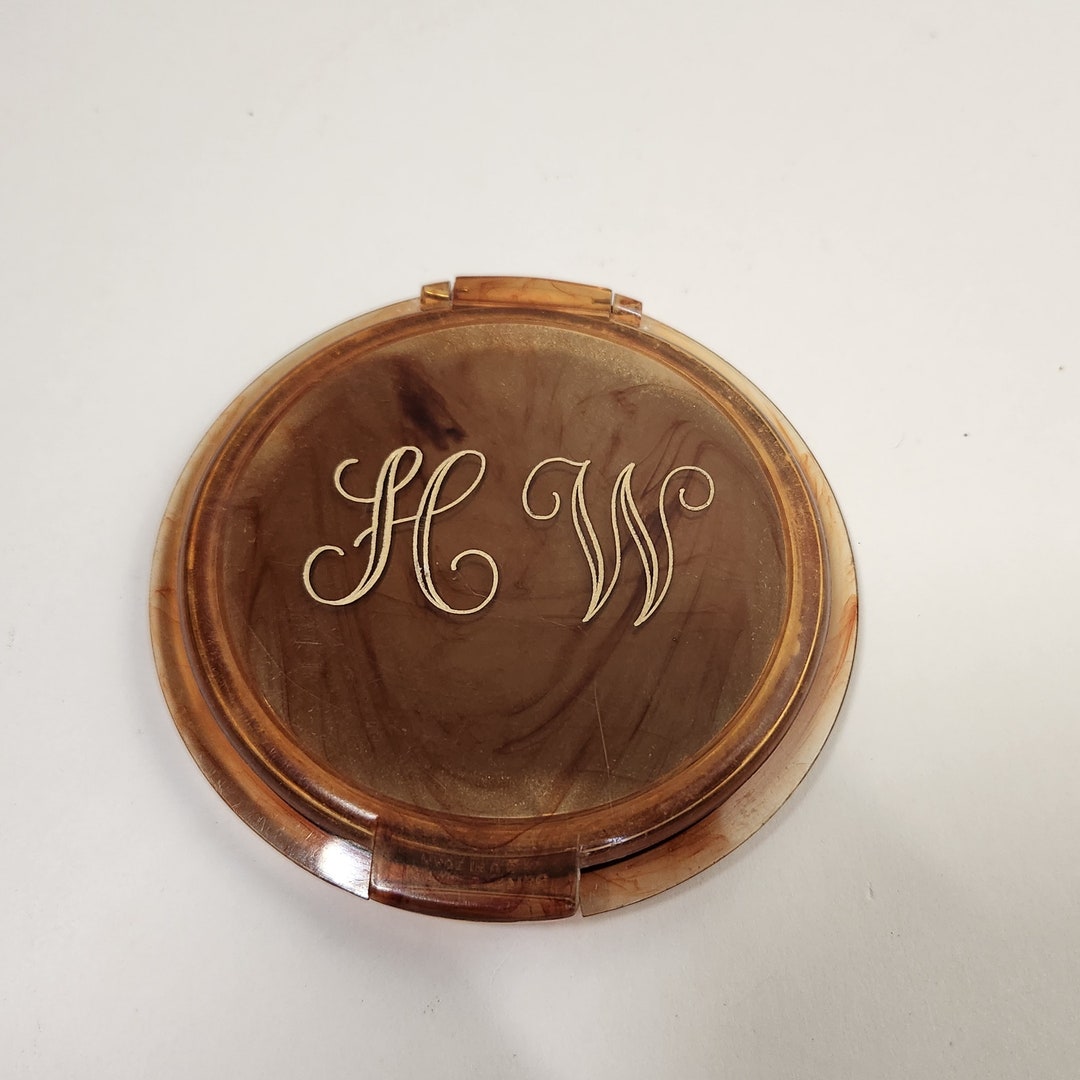 Ziegfeld Pony Girl Compact in Mock Tortoise Shell With Gold Branded ...