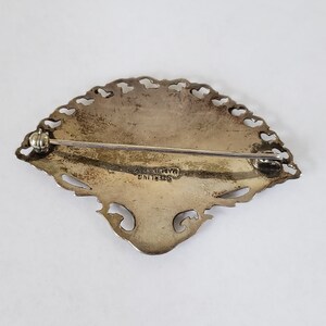 Sterling Silver Siam Fan Brooch - Etsy