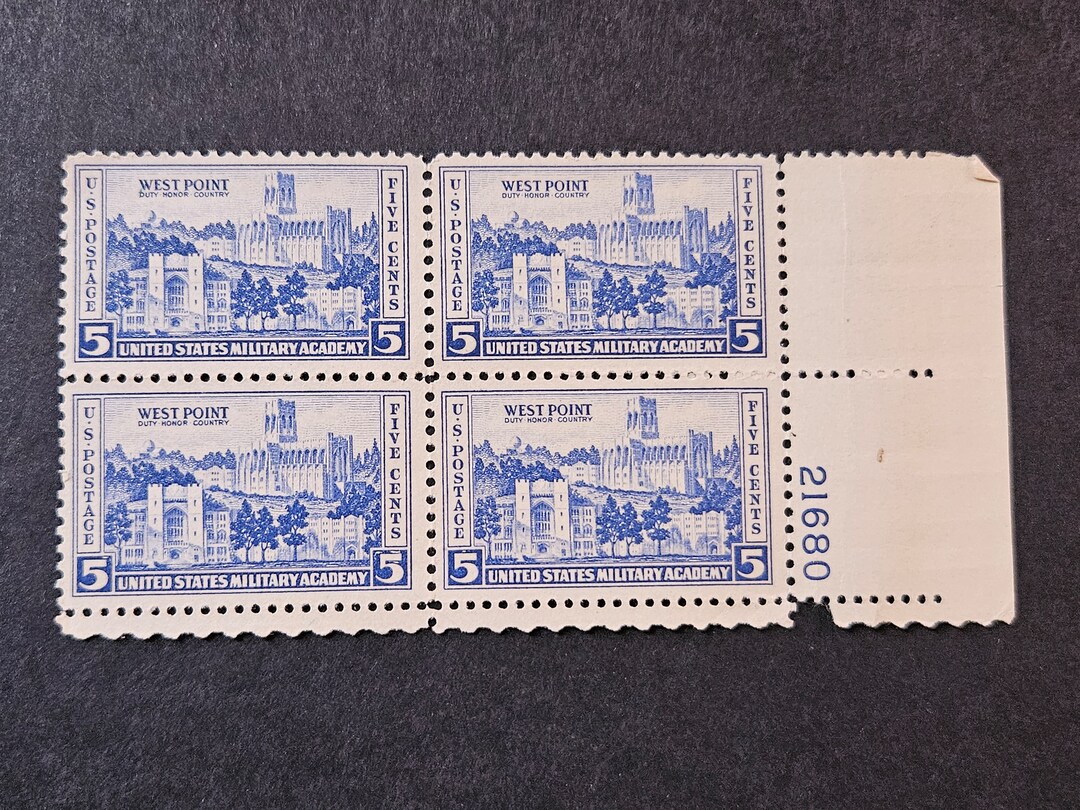 Block of 4 Unused 1937 5 Cent West Point Stamps - Etsy