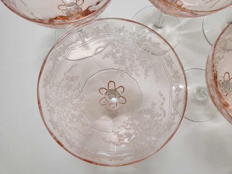 Fostoria Glass Rose Pink June Low Sherbet Glasses - Set of 5 - Etsy
