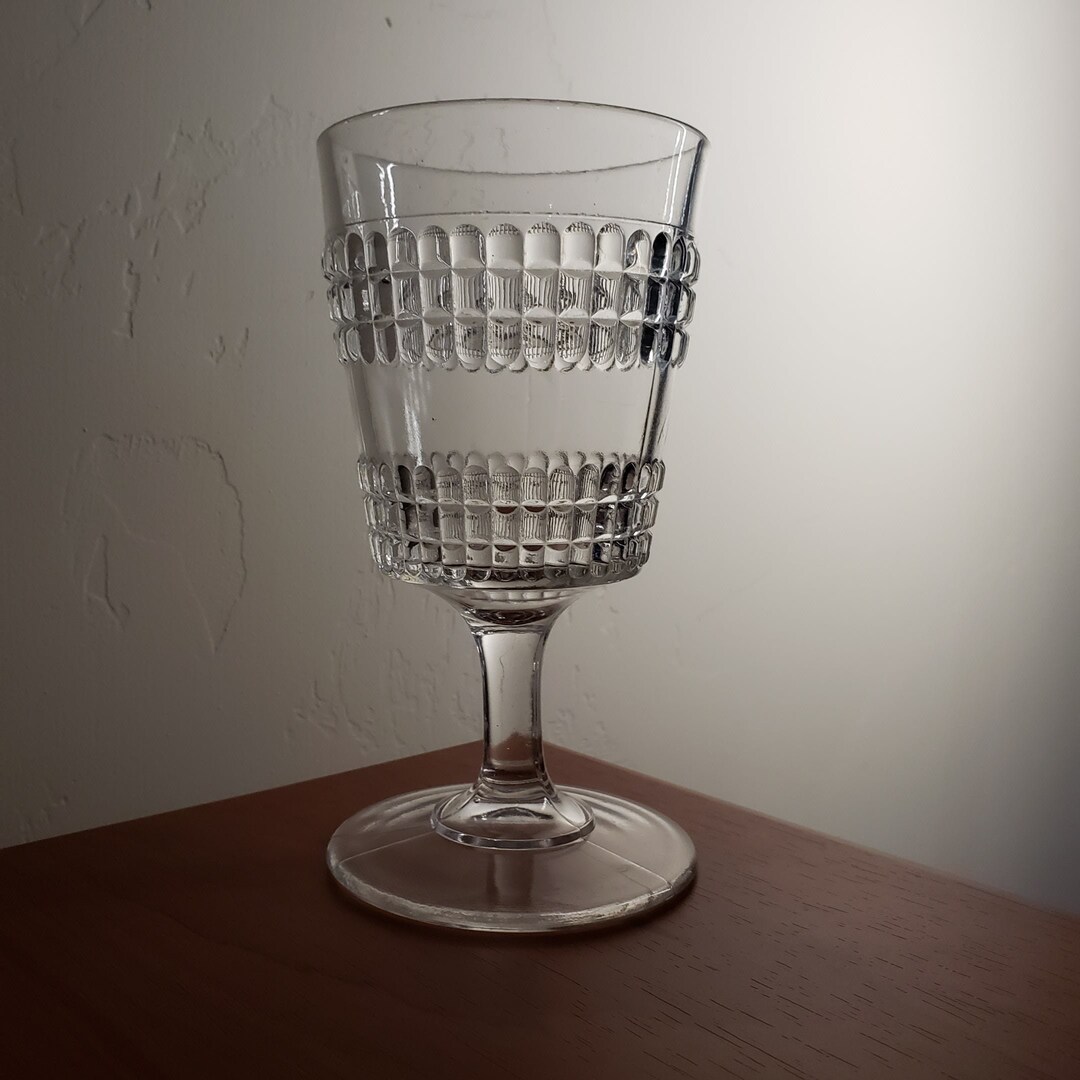 Double Beetle Band EAPG Goblet - Etsy