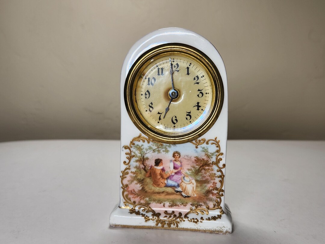 1930s Hand Painted Porcelain Wind-up Desk Clock - Etsy